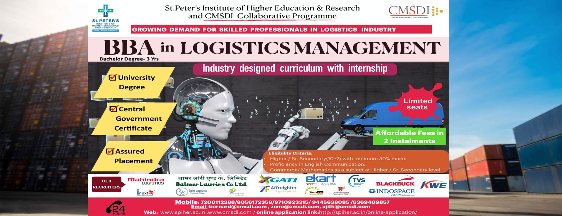 BBA LOGISTICS BANNER – St Peters Institute for Higher Education and ...