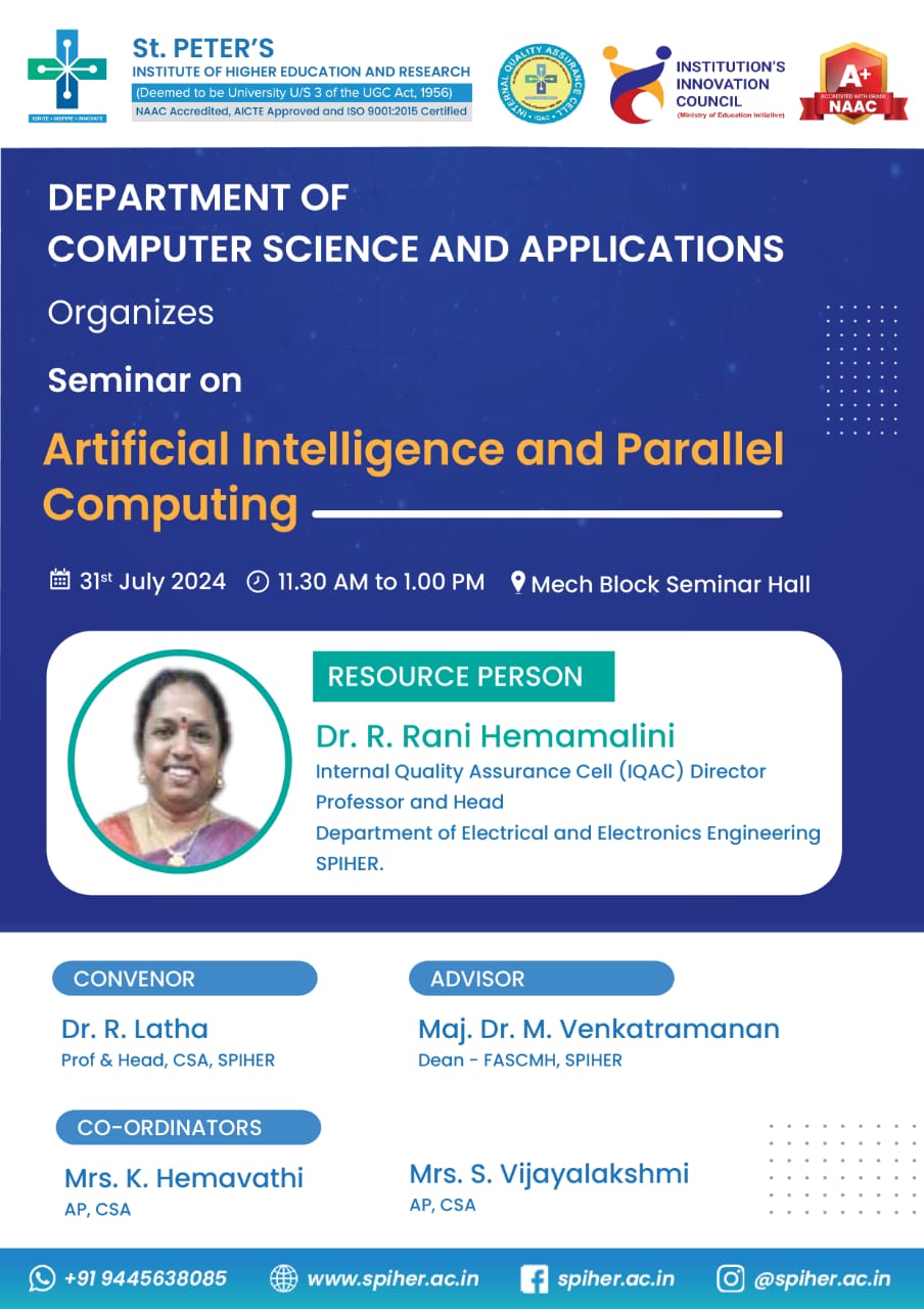 31-Jul-2024 – St Peters Institute for Higher Education and Research