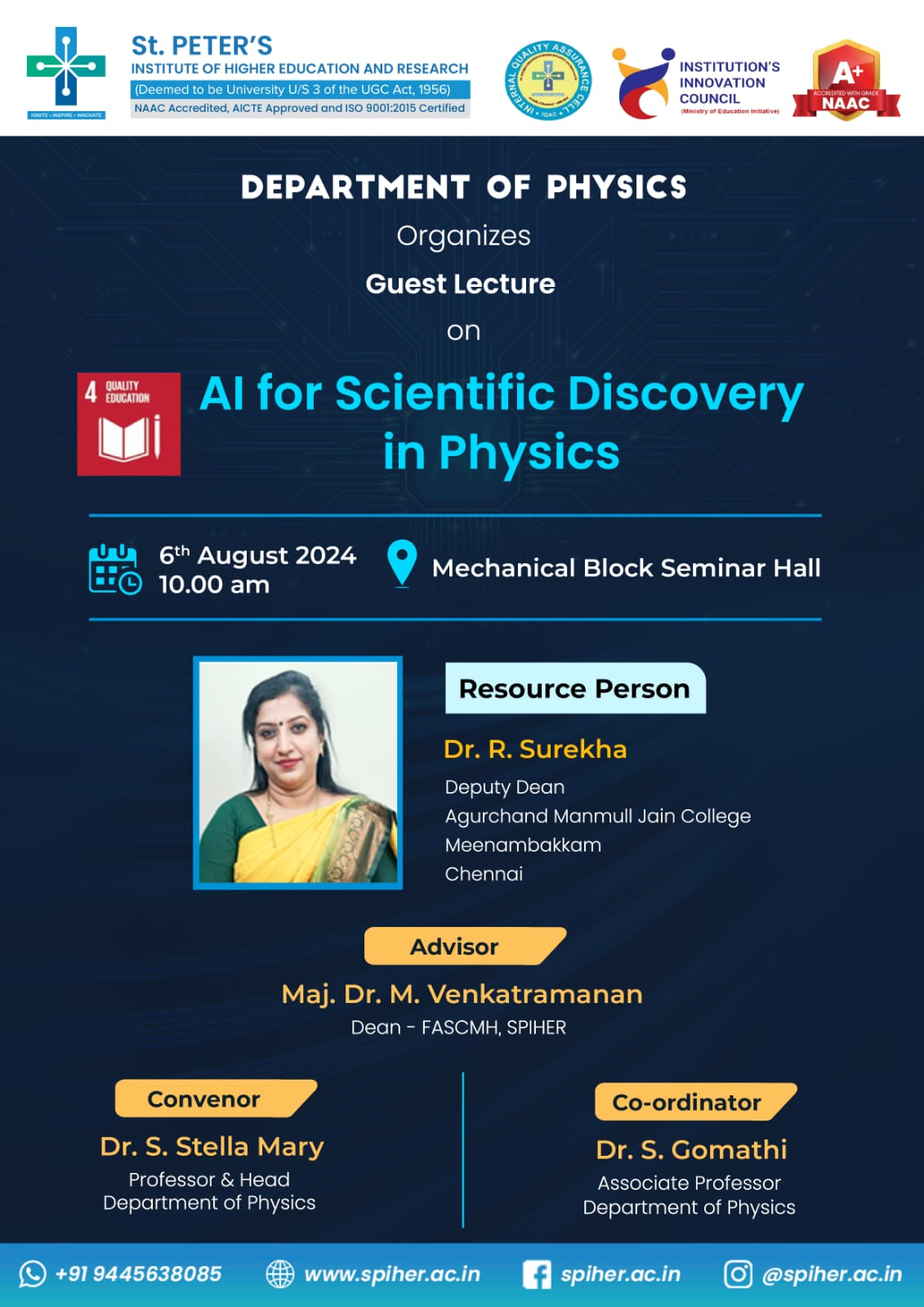 6-Aug-2024 – St Peters Institute for Higher Education and Research