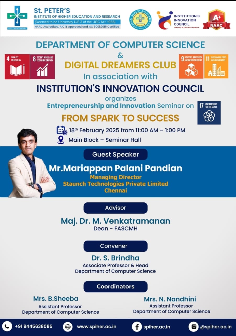 18-02-2025 – St Peters Institute for Higher Education and Research