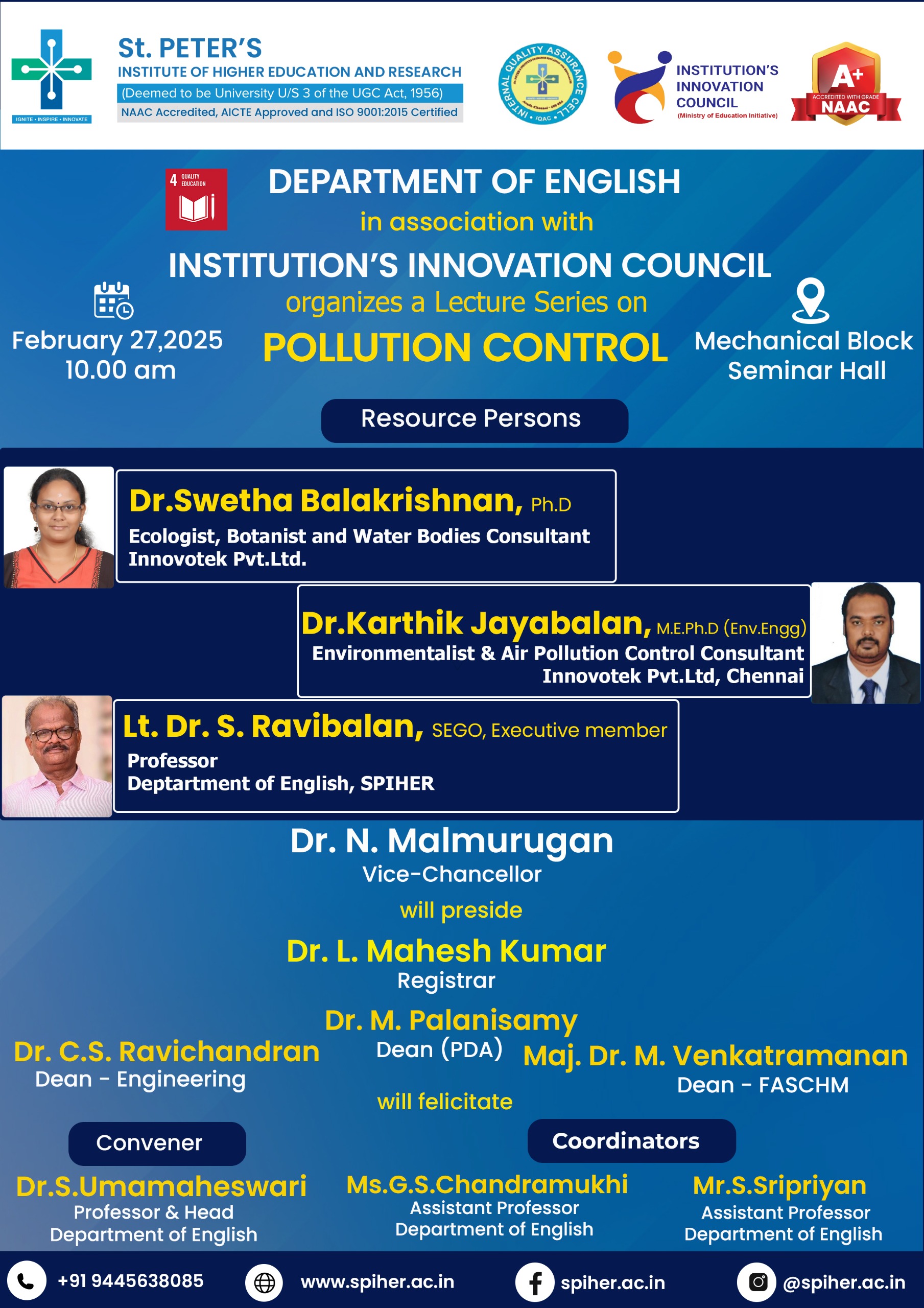 27-02-2025 – St Peters Institute for Higher Education and Research