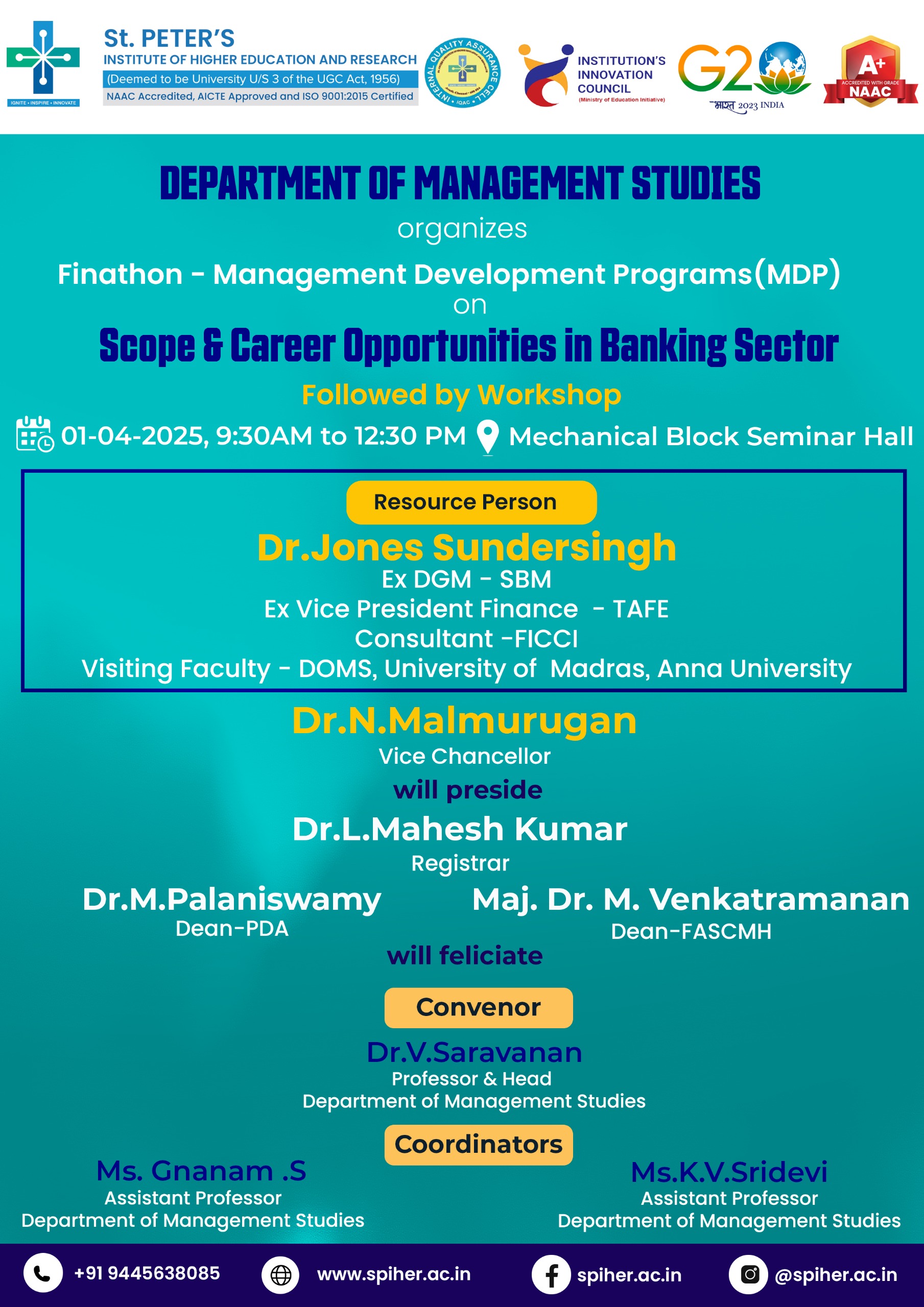 01-04-2025 – St Peters Institute for Higher Education and Research