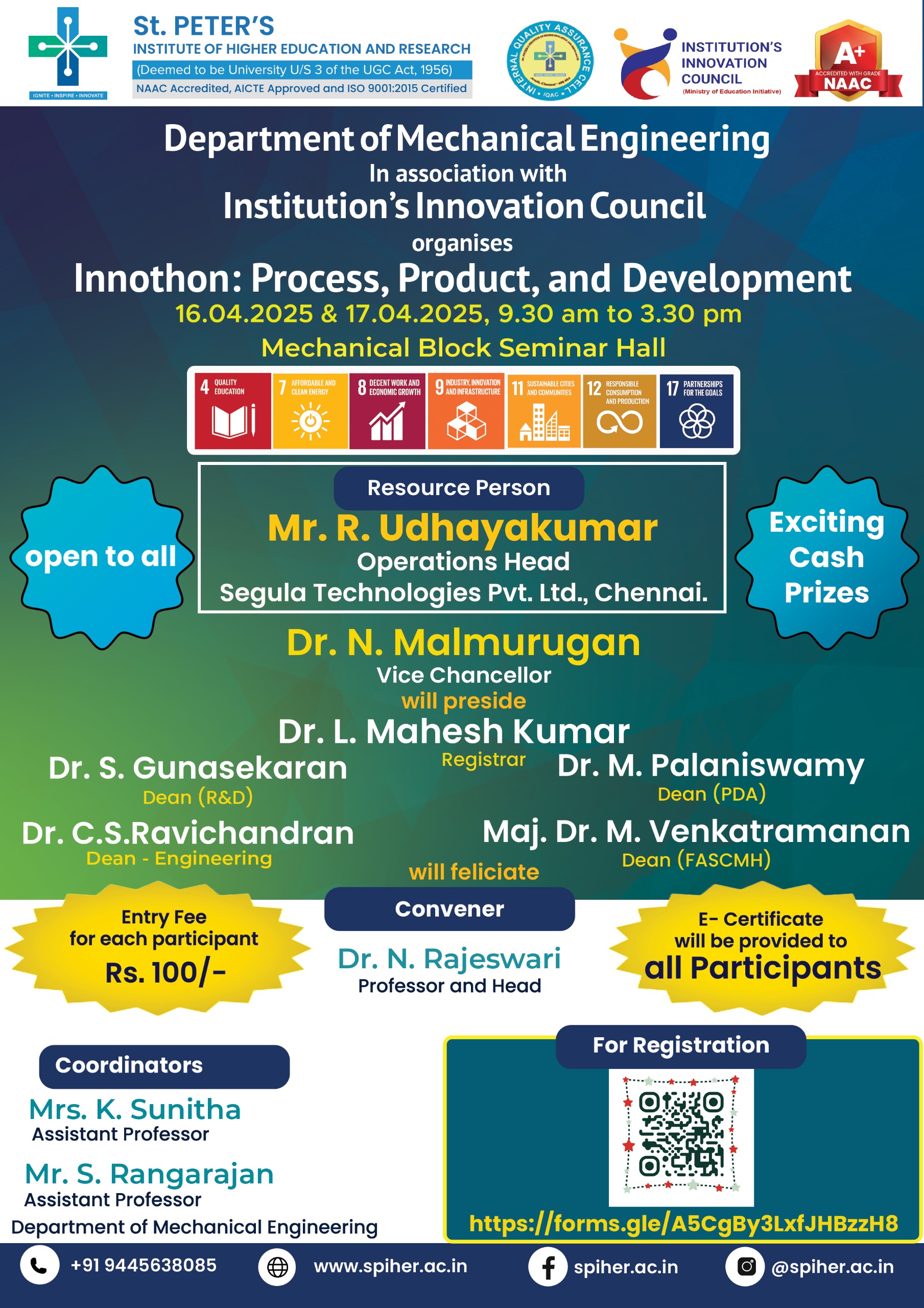 16-04-2025 – St Peters Institute for Higher Education and Research